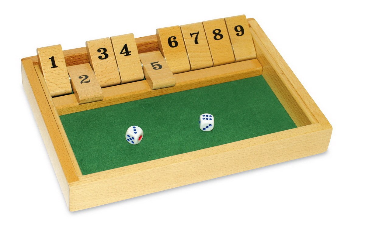 Shut the box spil - Sjov terninge brætspil.