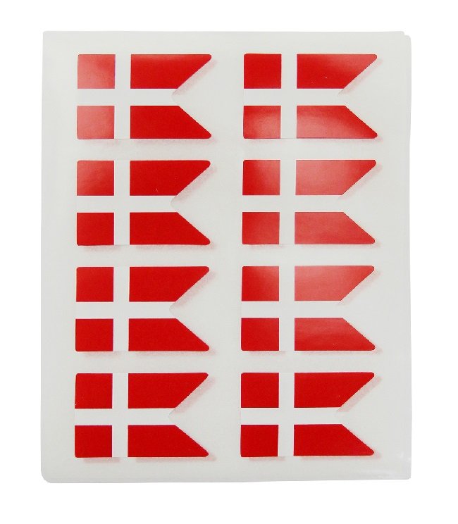 Dannebrog stickers - Når der skal klistres flag på.