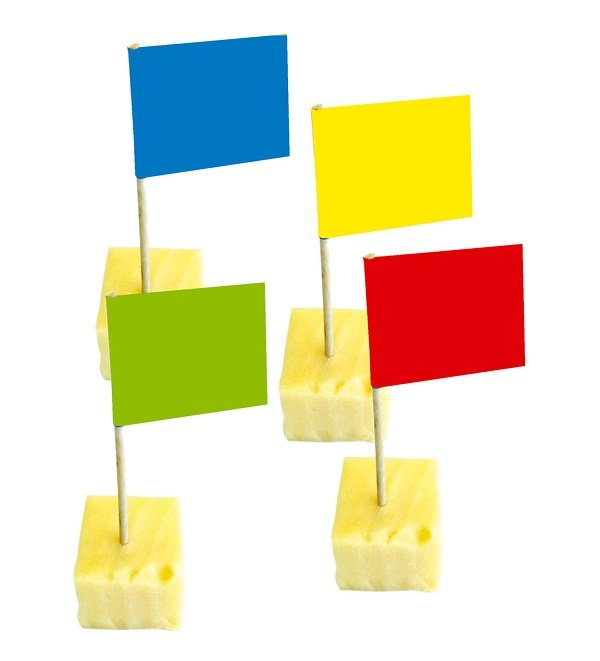 Farvede flag pickers - Stort udvalg af festartikler.