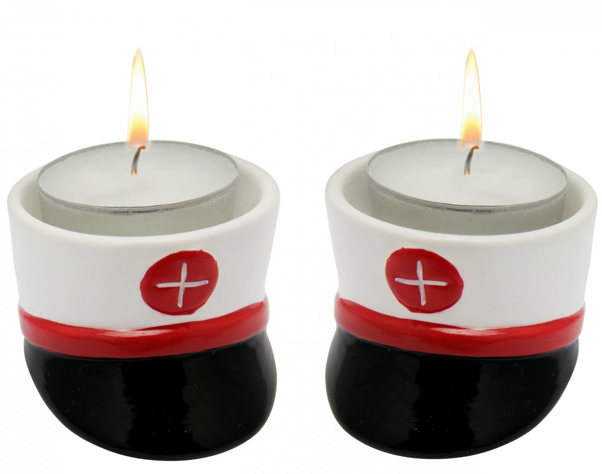 Rød studenterhue til fyrfadslys - Studenterfest pynt.