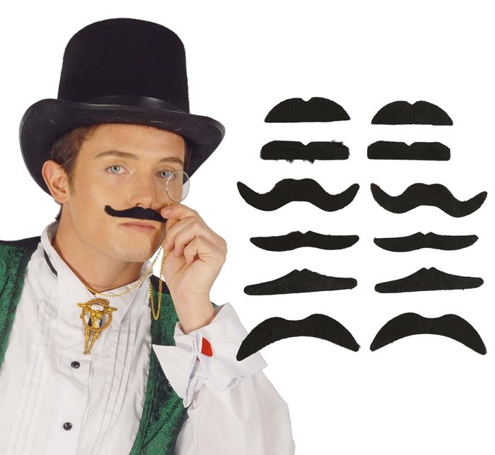 12 sorte overskæg - Et nyt overskæg hver dag i 12 dage.